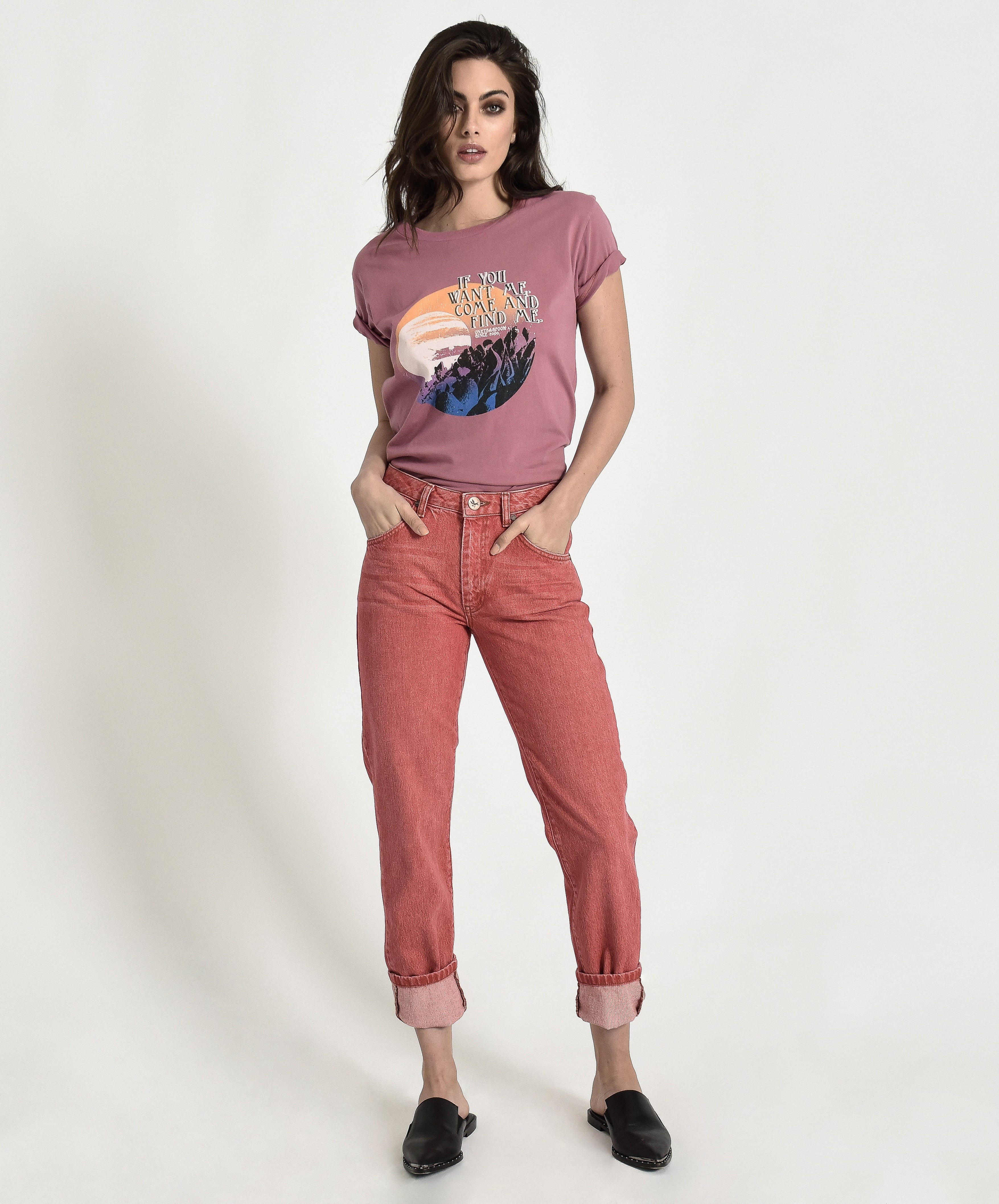 Awesome Baggies High Waist Straight Leg Denim Jeans - Organic Red | One ...