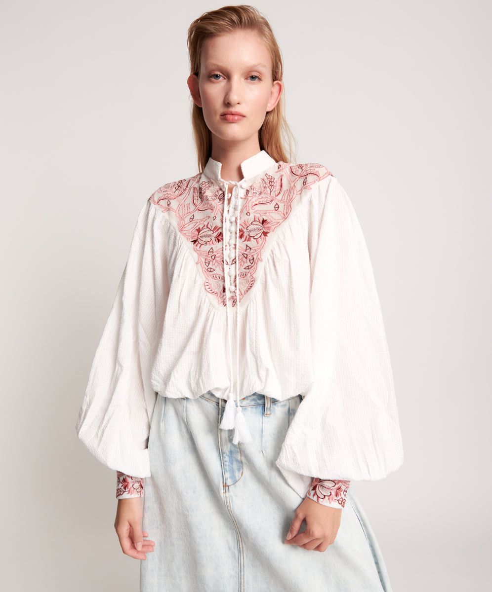 Desert Floral Embroidered Gypsy Top | OneTeaspoon - One Teaspoon USA