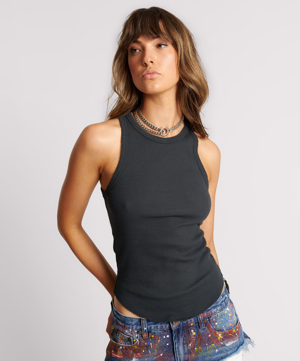 Distressed Ramone Rib Tank | One Teaspoon USA